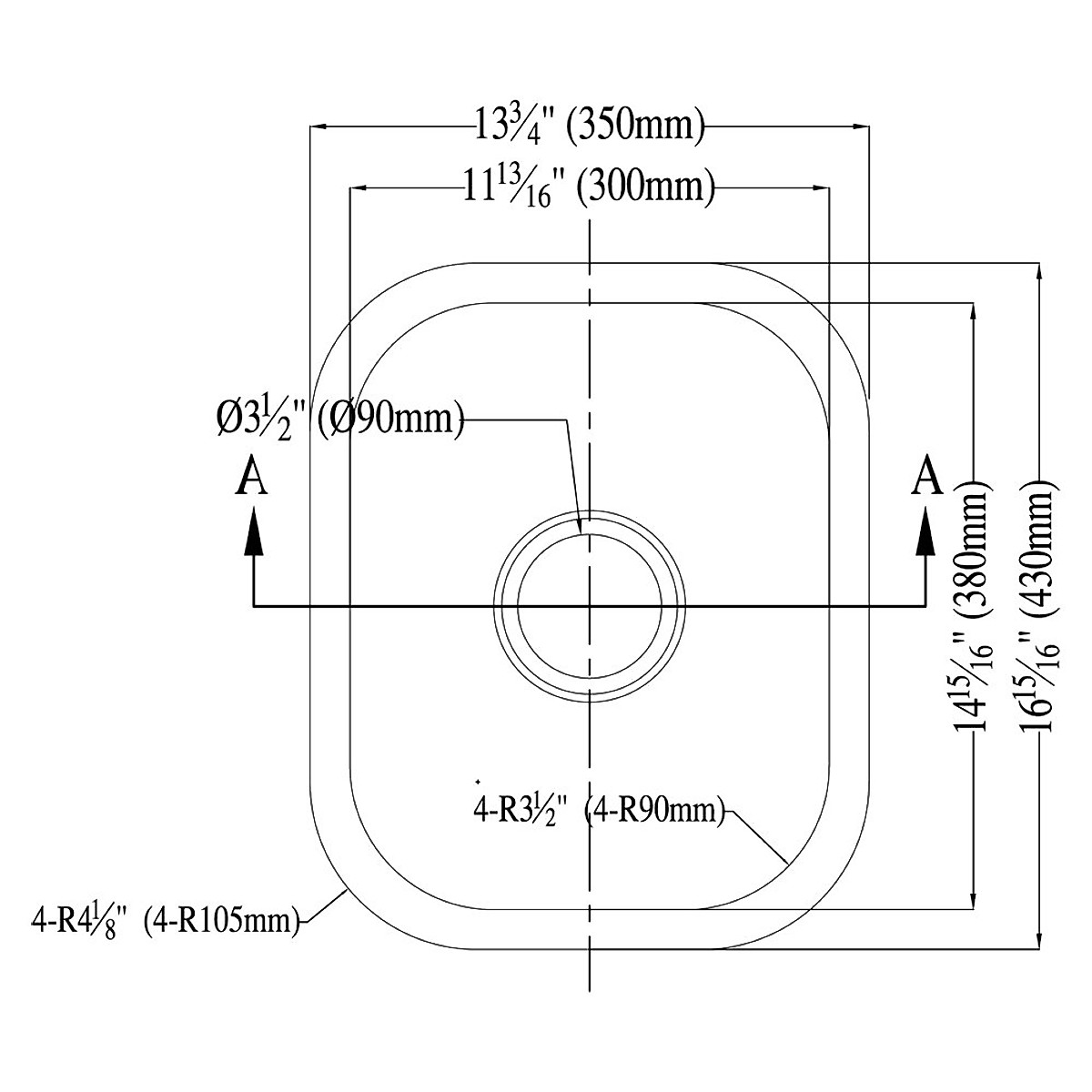 Dawn BS1215 Undermount Single Bowl Bar Sink, Polished Satin