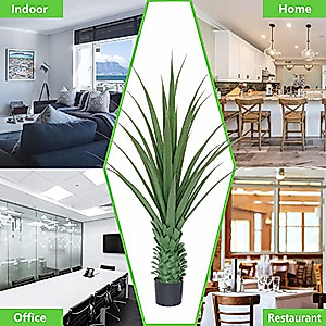 Softflame 48in Artificial Spiked Agave Plant Potted Plants, Artificial Plant with 30 Leaves, Perfect for Home Office Indoor Decoration