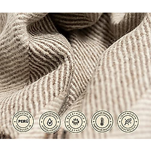 KHUSCO | 100% Alpaca Throw Blanket Serenity | 71" L x 51" W | Warm Peruvian Cozy, Lightweight for Home and Travel | Sand.