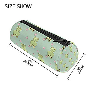 Pencil Case Cute Animal Frog Flower Pencil Bag Zipper Pouch Holder Student Pen Bag Stationery Cosmetic Makeup Bag for School Supplies Teens Work