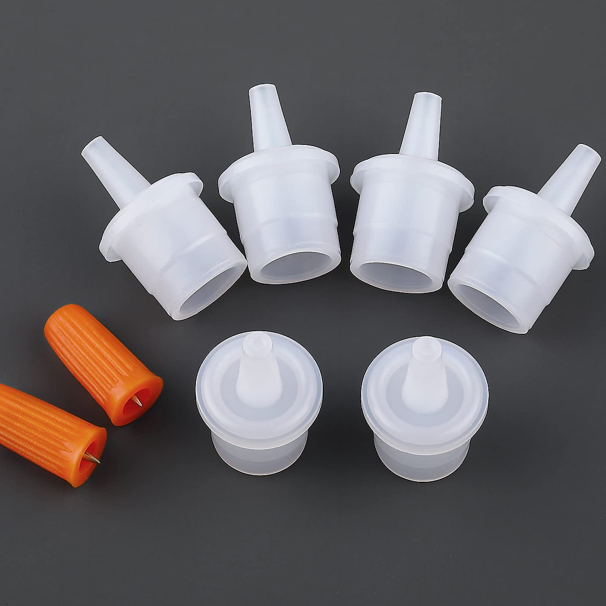 104 Pieces Eyelash Glue Replacement Eyelash Glue Bottle Nozzle Caps False Lash Grafting Adhesive Glue Bottle Plug Mouth Tips Glue Bottle Pins Blocking Needle for Home Salon Eyelash Extensions Tools