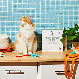 EcoLeo, Compatible with Litter-Robot 4 & 3, Compostable, Eco-friendly Waste Bags with Drawstrings, Thick, for Automatic Litter Box Waste Drawers (20-Count)