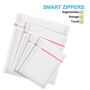 4Pcs Mesh Laundry Bags, Lingerie Bags for Washing Delicates,Mesh Wash Bags for Toy Storage & Cleaning, Travel Storage Organizer Bag, Dorm Room Essentials (1 Large, 1 Medium, 2 Small) - MIAETFH