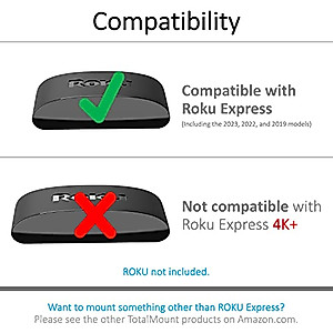 TotalMount for Roku Express HD – Positions Roku Express HD for Remote Reception (Compatible with Roku Express HD – Not Compatible with Roku Express 4K)