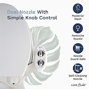 LUXE Bidet NEO 120 - Self-Cleaning Nozzle, Fresh Water Non-Electric Bidet Attachment & NEO 185 - Self-Cleaning, Dual Nozzle, Non-Electric Bidet Attachment for Toilet Seat