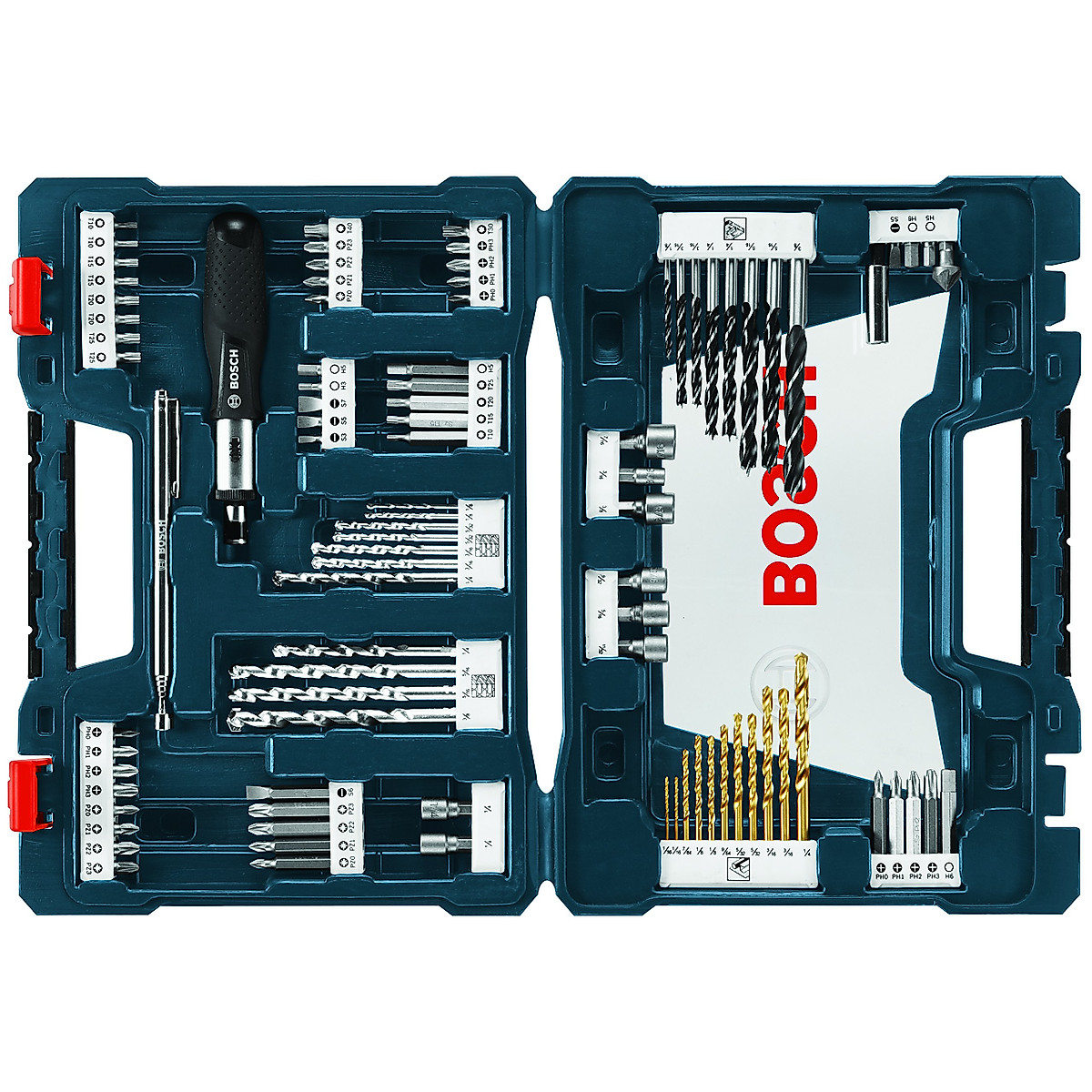 BOSCH MS4091 91-Piece Drilling and Driving Mixed Set with Included Case for Applications in Wood, Metal, Masonry