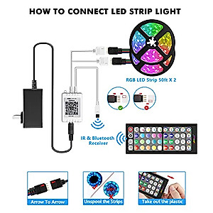 Nexillumi 100ft LED Strip Lights with IR Remote Ultra-Long LED Lights for Bedroom, Dorm, Room Decor App Control Music Sync LED Lights (100Ft APP+ Remote+ Mic Control)