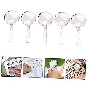 24Pcs 42 Magnifier Small Pocket Magnify Glass Nature Exploration Observation Handheld Lens Pocket Magnifying Glass Portable Magnifying Glass Mini Read Newspaper Plastic Student