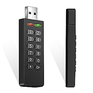 Encrypted USB Drive, INNÔPLUS Secure Flash Drive 256-bit 16 GB, U Disk USB 2.0, Hardware Password Memory Stick for Personal Protection, Aluminum Shell with FIPS Validated, Military Encryption Keypad