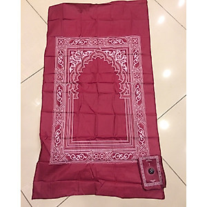 [2 Pack] Islamic Travel Prayer Mat with Compass Pocket Sized Carry Bag and Attached Compass with Qibla Finder Praying Rug Portable Nylon Islamic Gifts 123