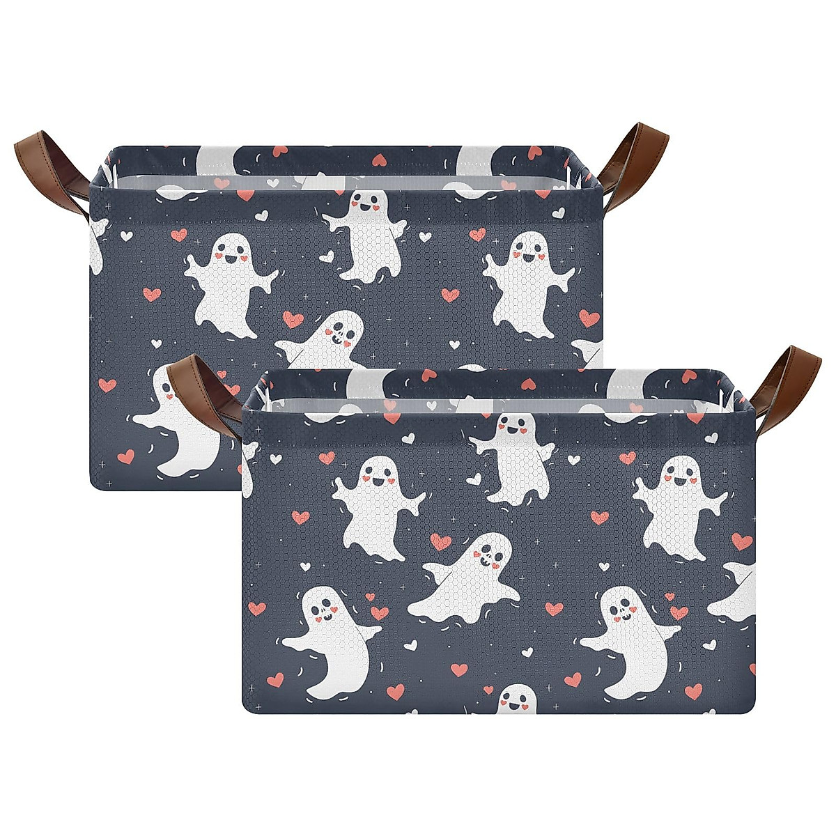 GEDAKO Storage Cubes Foldable Storage Bin Baskets with Double Handles Lines Dashes Dots Shelves Closet Organizers for Clothes Toys (Halloween)