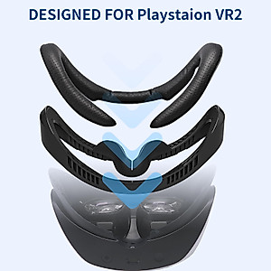 VR Face Pad for PlayStation VR2, PSVR2 Fitness Facial Interface Cushion Pad, PSVR2 Face Pad Replacement, Breathable Holes Leather Foam Cushion, Anti-fogging Sweat-Proof Cover Accessories Set