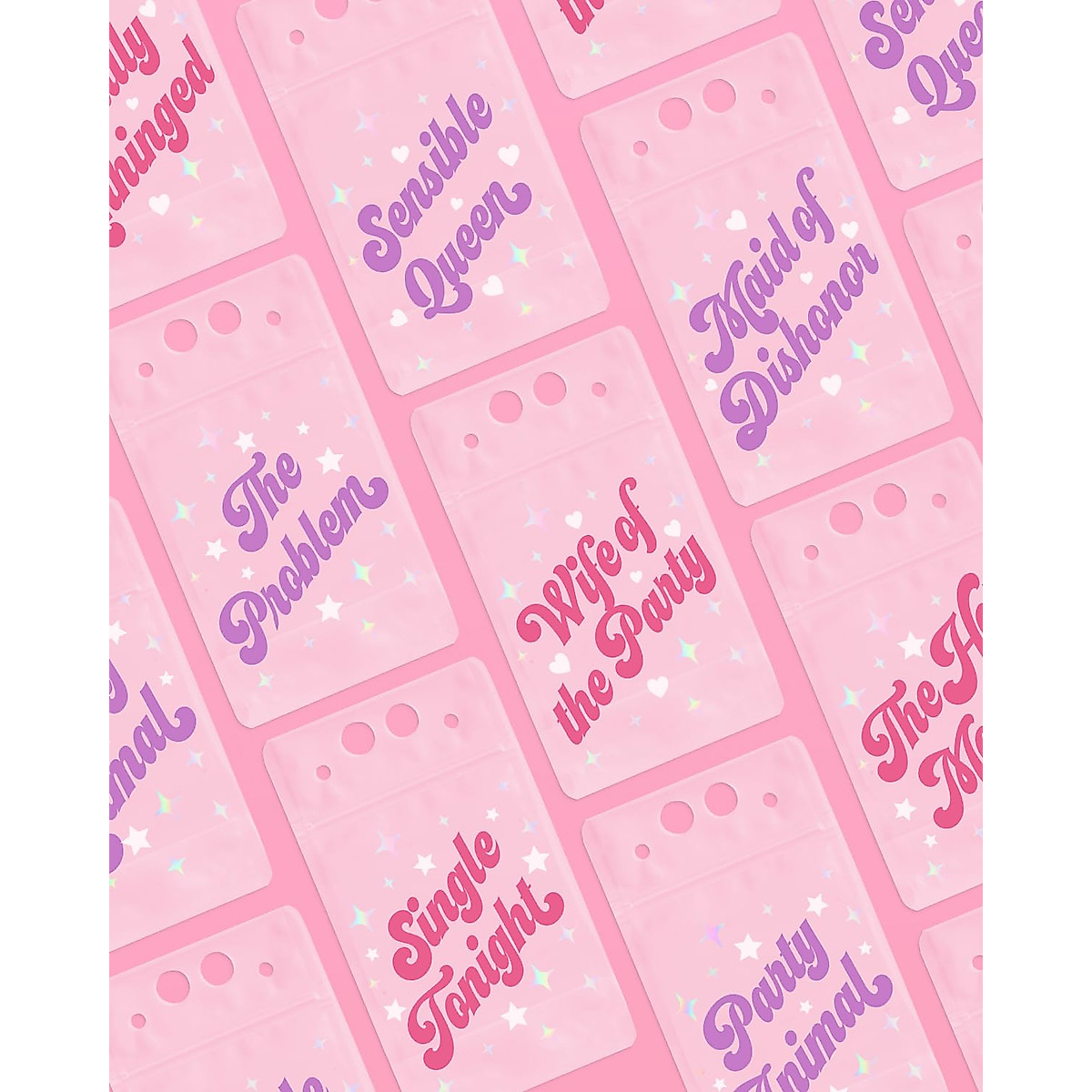 xo, Fetti Bachelorette Party Drink Pouches - 14 pcs | Bach Party Cups, Bridesmaid Names Decorations, Maid of Dishonor Favors, Wife of the Party