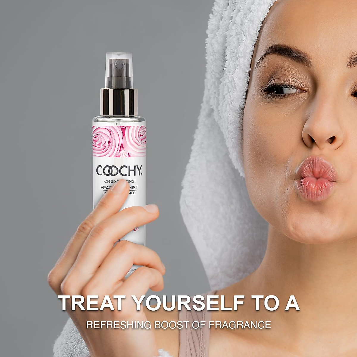 Coochy Fragrance Mist Body Spray - Organic, Boost of Scent for Skin & Hair - Infused w/Vanilla, Butter Cream & Lilac - Frosted Cake, 4floz/118ml