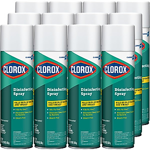 Clorox Disinfecting Spray, Fresh Scent, Industrial Cleaning and Disinfectant Spray, 19-Ounce Bottles, (Pack of 12) - 38504