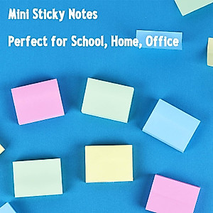 50 Pads Mini Sticky Notes 1.5X 2 inch, Small Self-Stick Note, Bulk Tiny Pads for Office, School, Home, 100 Sheets/Pad, 4 Pastel Colors, Pink, Yellow, Green, Blue