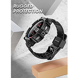 SUPCASE Unicorn Beetle Pro Series Rugged Protective Case with Strap Bands for 45-mm Galaxy Watch 5 Pro (2022), Black