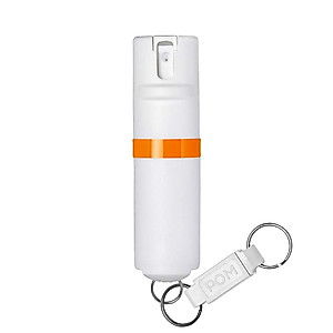 POM Pepper Spray Flip Top Keychain - Maximum Strength OC Spray Self Defenes - 25 Bursts, 10ft Range - Accurate Stream Pattern