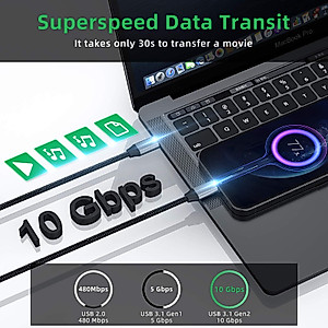 RAOBLU USB C Extension Cable, Type C Male to Female USB C Extension Cord Extension Charging & Sync Thunderbolt 3 for Nintendo Switch MacBook Pro 20162017 Touchbar Dell XPS MS (3.3FT1m)