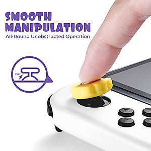 FUNLAB Switch Thumb Grips Joystick Caps Compatible with Switch/OLED/Lite Controller, Cute Silicone Analog Stick Cover, 4PCS - Yellow & Purple, Octopus & Squid