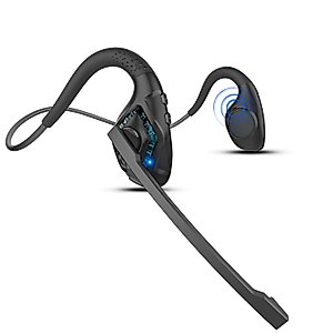 iDIGMALL Bluetooth 5.3 Headset with Microphone, Open Ear Headphones w/Noise Cancelling Mic for Phone PC Computer Laptop, Lightweight & Comfortable Wireless Headset for Office Driving Working Home,10H