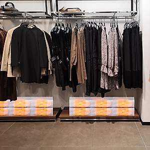 Shihanee 12 Pcs Boot Box Clear Plastic Stackable Shoe Storage Organizer Foldable Heavy Duty Shoe Containers for Closet Small Spaces Dorm Bedroom Apartments, 20.5 x 12 x 4.3 Inches