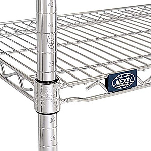 Nexel 14" x 24" x 74", 4 Tier Adjustable Wire Shelving Unit, NSF Listed Commercial Storage Rack, Chrome Finish, leveling feet