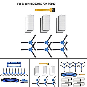 Vacuum cleaner replacement parts Fit for Bagotte BG600 BG700 BG800 Robotic Vacuum Cleaner Replacement Kit Smart Vacuum Cleaner Robot Sweeper Tool Accessories Vacuum cleaner accessories (Color : C)