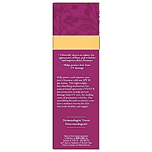 Burt's Bees Sunscreen Moisturizer for Face, SPF 30 Retinol Alternative Facial Lotion for Anti-Aging Skincare & Daytime Protection,1.8 Ounce (Packaging May Vary)