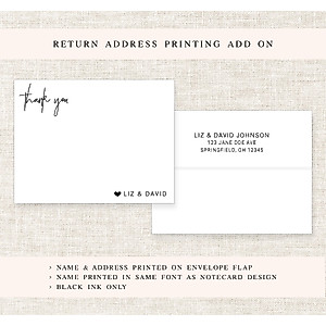 Personalized Stationary for Couples, Paper And Envelopes Gift Set, Customized Thank you Notes With Heart