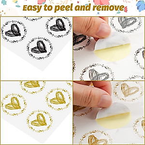 Koogel 500 PCS Heart Stickers 1.5 inch Heart Envelope Seals,2 Styles for Valentine's Day,Wedding Invitations,Craft and Greeting Cards
