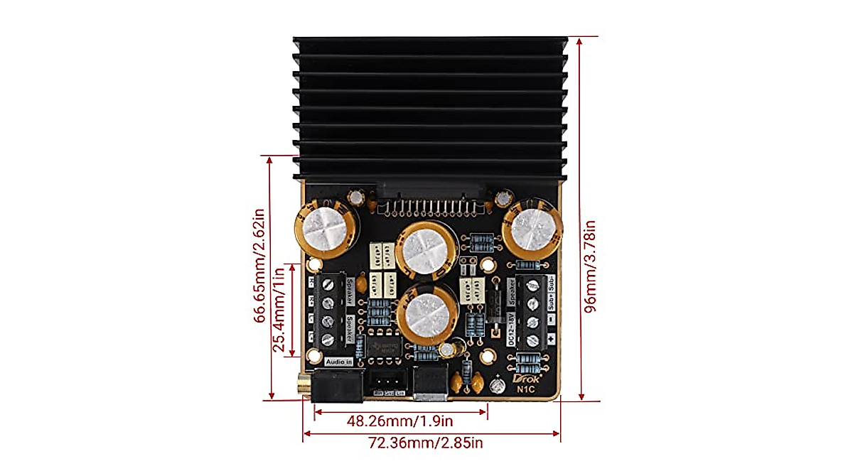DROK 2.1 Channel Amplifier - 80W+80W with Pure Bass
