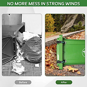 Trash Can Locks for Animals, Raccoon Bear Proof Trash Can Lock, Easy to Install, Long Lasting Strap Lid Garbage Can Lock for Out Door Garbage Can - 2PCS