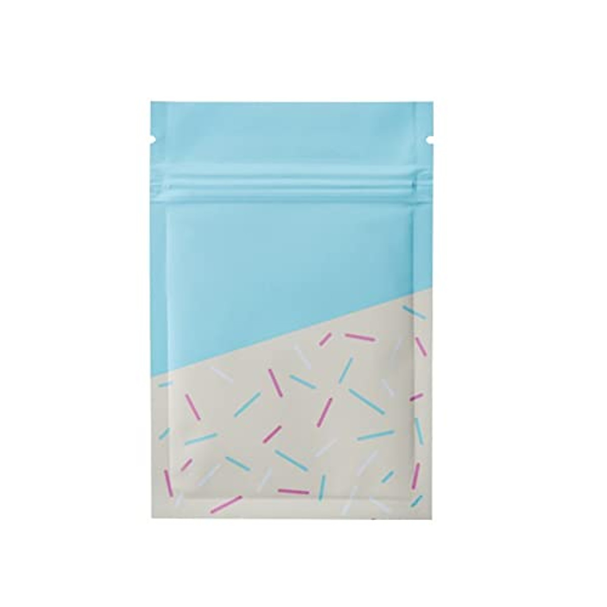 100PCS Colorful Strip Bag For Candy Coffee Food Saver Storage Disposable Snack Container Ziplock Packet Biscuit Bag Resealable Thick Bag Aluminum Foil Bags Sample Bag 3.1x4.7in