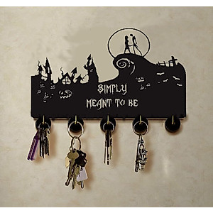 AWEHIRU Key Holder Key Hooks Wall Hanger Wall Holder Wall Décor Clothes Hooks Popular Movie Hooks for Clothing Bag Key Unique Indoor Decoration Wall Art 12inch Black
