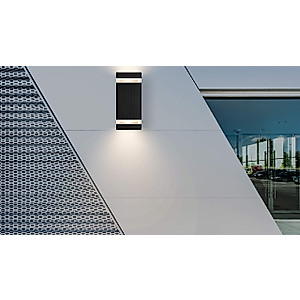 LMP 2 Pack LED Square Up and Down Lights Outdoor Wall Light，Body in Aluminum Waterproof Outdoor Wall Lamps，3000k 5W with Certificate ETL