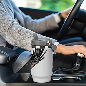 WITHSBKK 30oz Car Cup Sketch of Bald Eagle Diving Printed with Portable, Stainless Steel Travel Mug, Vacuum Insulated Tumbler And Straw, Leakproof for Car & Outdoor, UV Printed Design