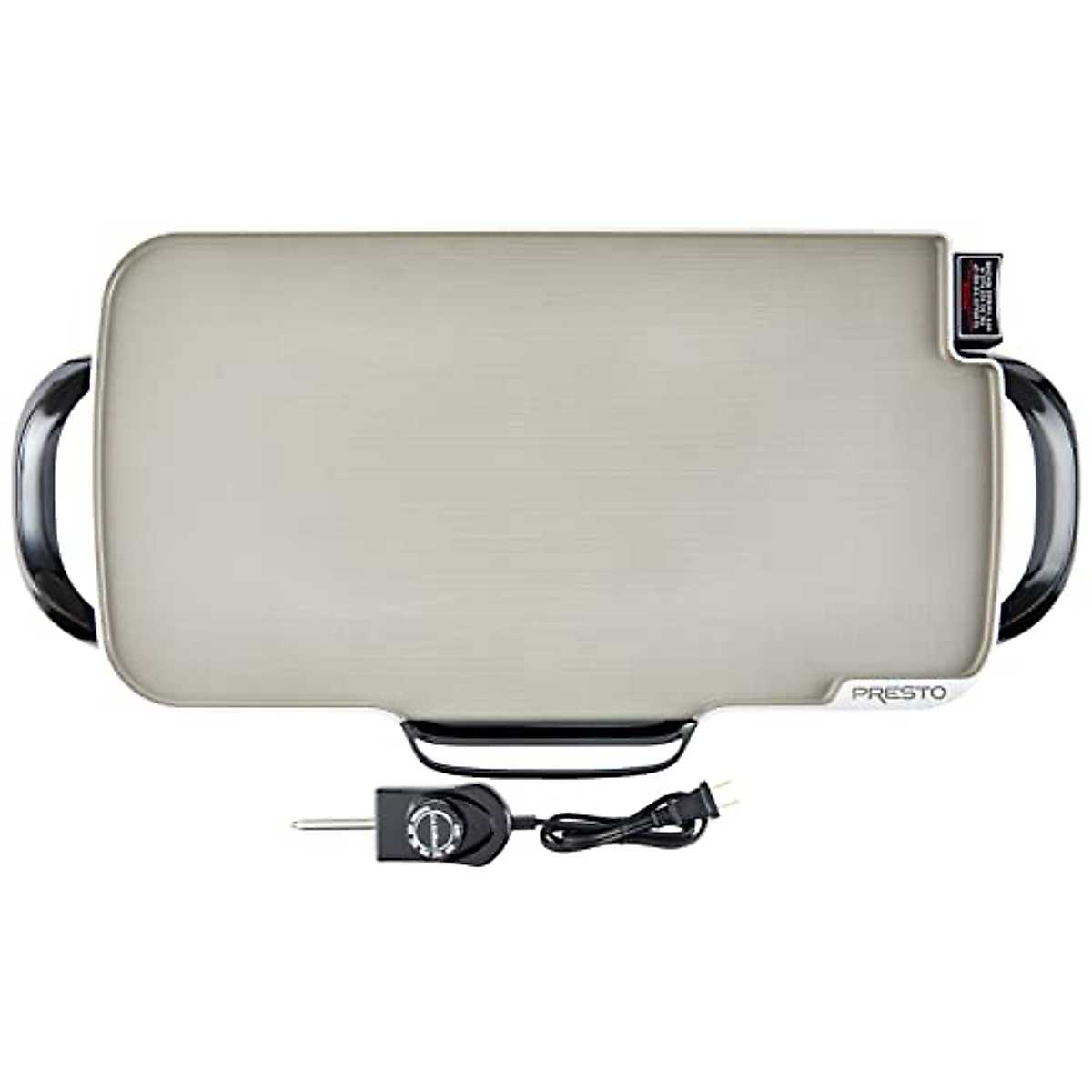 Presto Ceramic 22-inch 07062 Electric Griddle with removable handles, Black, One Size