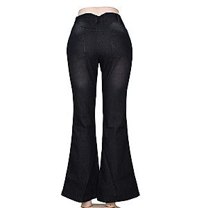 Bell Bottom Pants Jeans for Women High Waisted Vibrant Wide Leg Bootcut Slim Denim Jeans Pants Trousers