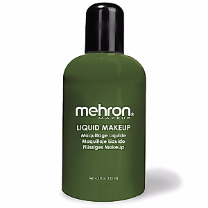 Mehron Makeup Liquid Makeup | Face Paint and Body Paint 4.5 oz (133 ml) (GREEN)