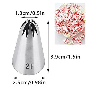 Icing Piping Tip Set,3 Large Decorating Tips Stainless Steel,DIY Cream Rose Flower Piping Tips,Cupcake Pastry Tips for Cake Decorating(1M 2D 2F)