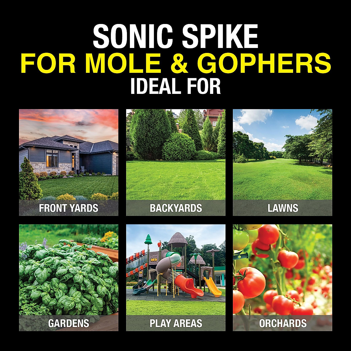 The Giant Destroyer Sonic Spike Mole & Gopher Repeller - Solar Powered Ultrasonic Animal Repellent Spikes - Repels Rodents from Lawn, Garden, & Home (1 Pack)