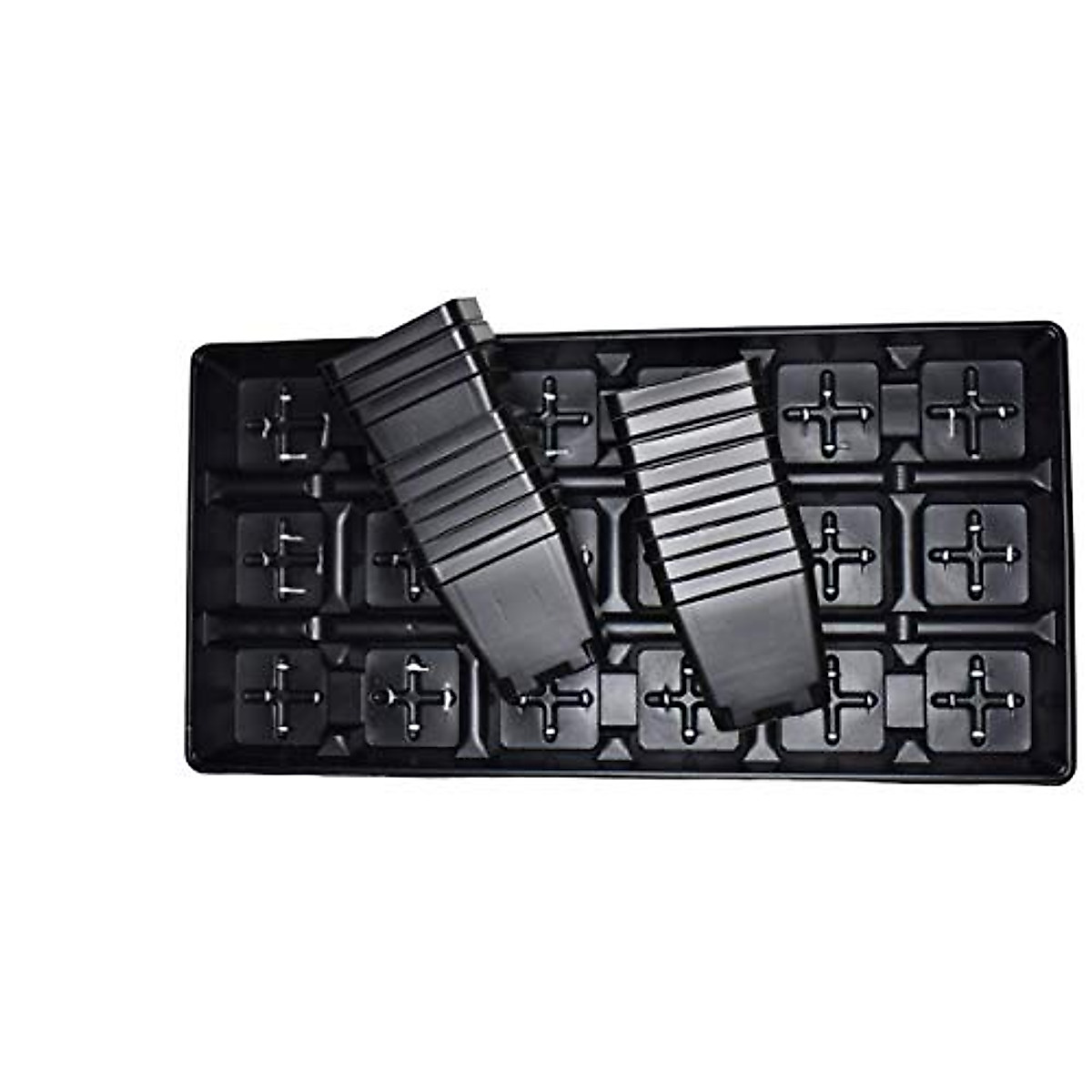 Set of 3 Trays Plus 54 POTS - 3.5" Square pots by Landmark Plastics