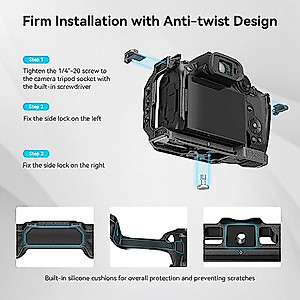 SmallRig R7 Cage for Canon R7, Aluminum Alloy R7 cage with Quick Release Plate for Arca Stand, Cold Shoe, NATO Rail and Threaded Holes, Formfitting Camera Cage Video Rig for Canon R7-4003