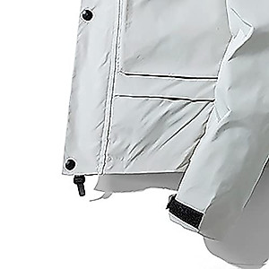 Men's Hooded Ski Jacket Winter Warm Mountain Parka Coat Waterproof Rain Jacket Outdoor Hiking Windproof Windbreaker