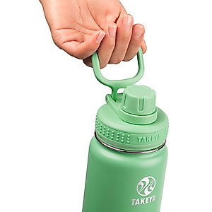 Takeya Actives Insulated Stainless Steel Water Bottle with Spout Lid, 24 Ounce, Midnight Blue & Actives Insulated Stainless Steel Water Bottle with Spout Lid, 24 Ounce, Mint