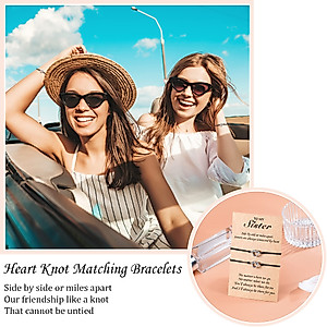 Jeka Sister Bracelets for 2, Sister Gifts from Sister, Matching Bracelets Best Friends Friendship Love Knot Distance Bracelet Birthday Gifts for 2 Younger Sister Teen Women