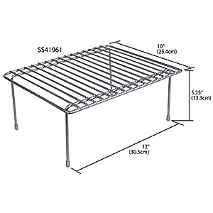 Home Basics Heavy Weight Vinyl Coated Steel Helper, Smart Kitchen Cabinet Corner Storage Shelves and Raised Counter Shelf Racks Organizer (3, SMALL SHELF)
