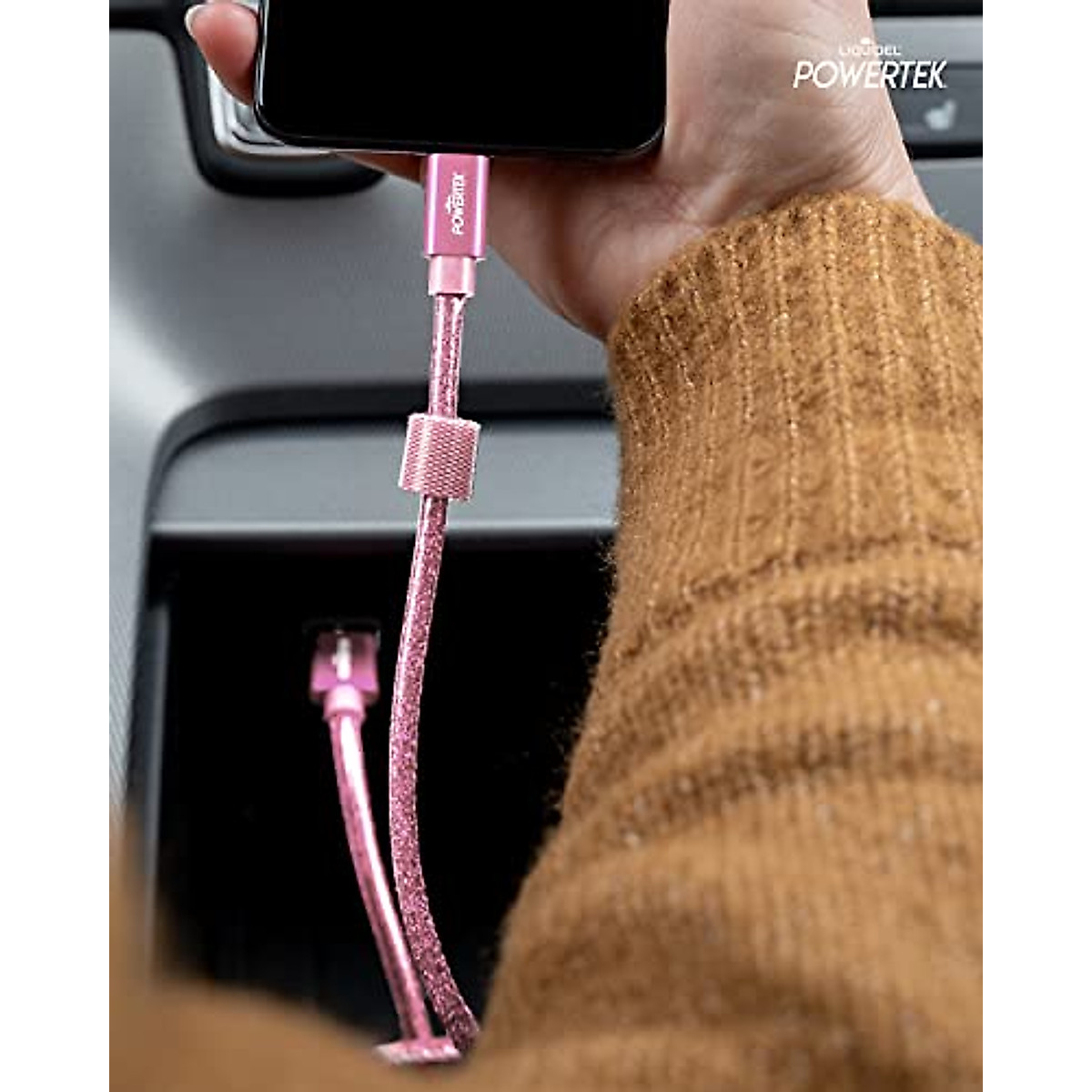 LIQUIPEL USB Type C Cable 6ft, USB A 2.0 to USB-C Fast Charger Extra Long Durable, Glitter Cables (Pink)