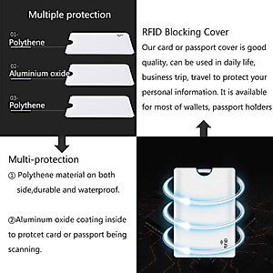 fancyfree RFID Blocking Sleeves, Identity Theft Prevention RFID Credit Card Holders Smart Slim Design Card Covers, Perfect for Wallet, Puerse, Passport Holder (10 Packs-5 Colors Card Covers)